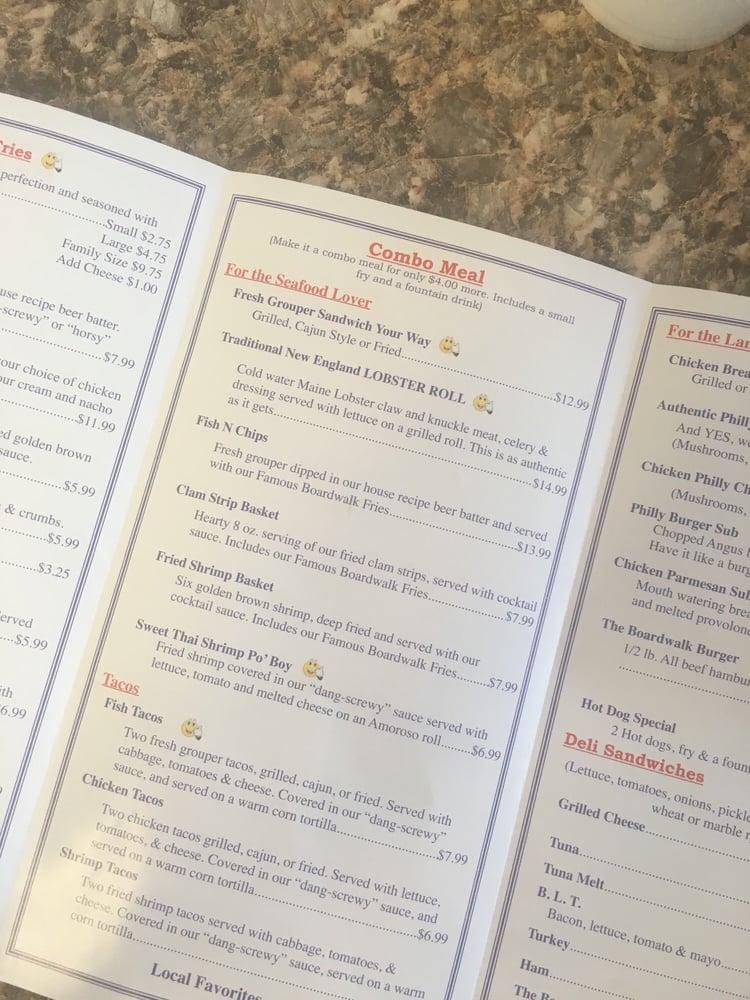 Menu at The Boardwalk Grill restaurant, Madeira Beach, 204 johns pass ...