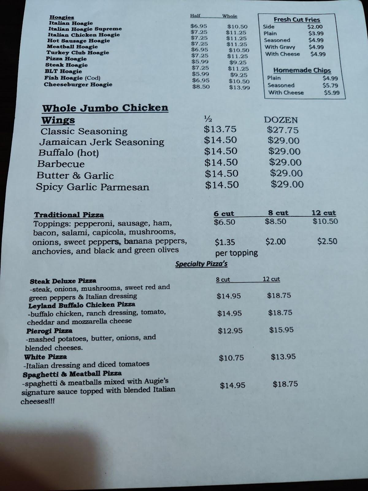 Menu at Burrell Inn restaurant, Lower Burrell