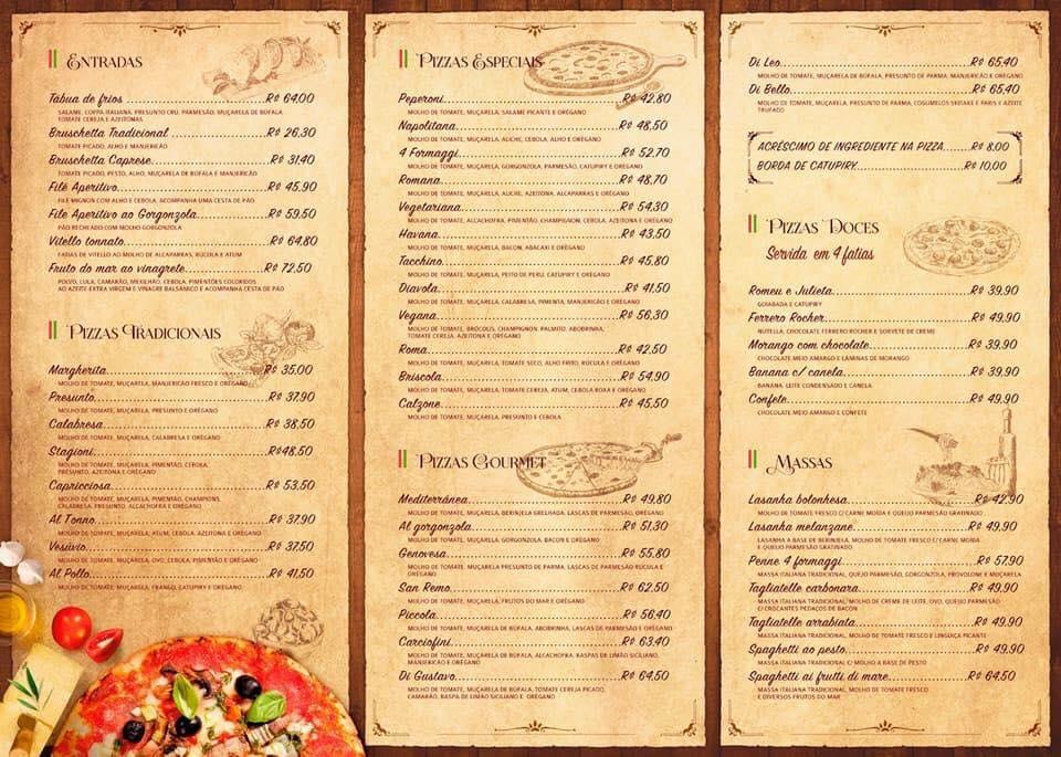 Menu em Di Bello Pizzeria, Três Rios