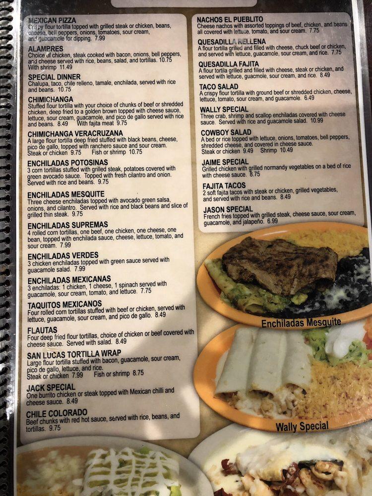 Menu at El Pueblito Mexican Restaurant, Centerton