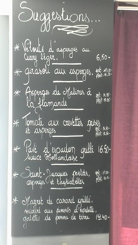 Menu at Le loup gourmand, Stavelot