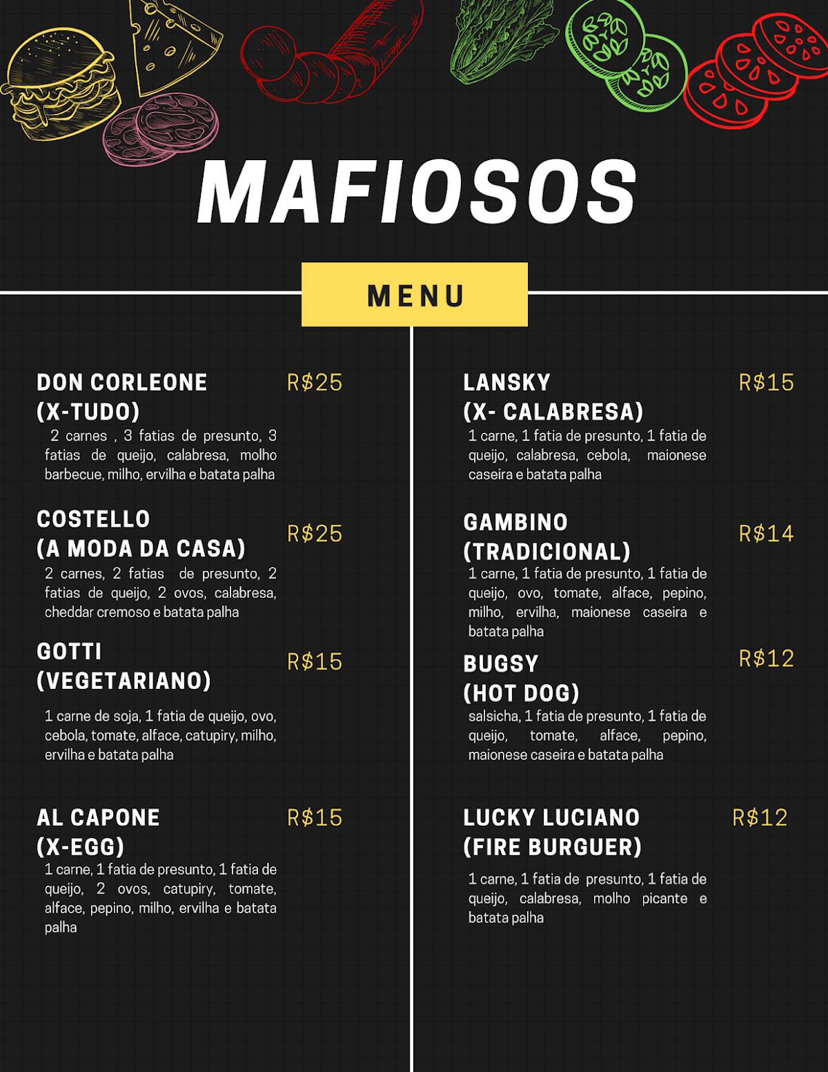Menu em Mafia do Hamburguer pub & Bar, Brasil