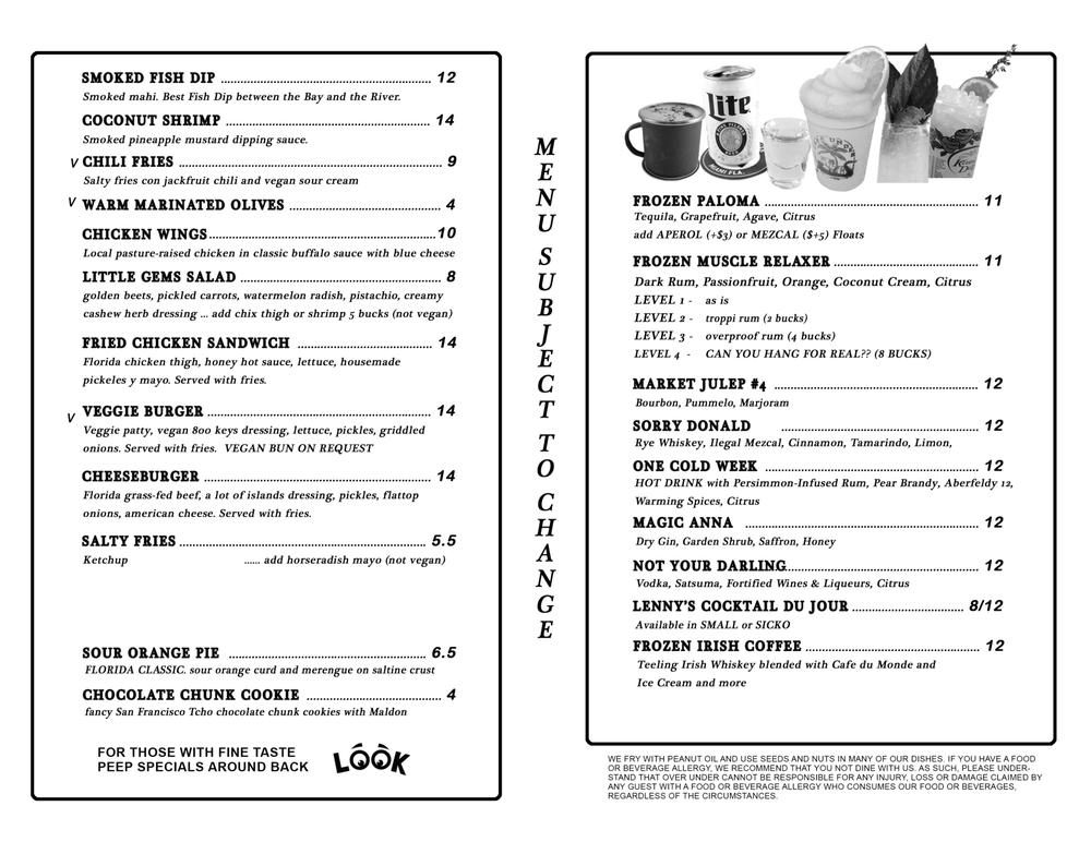 Menu at Over Under pub & bar, Miami