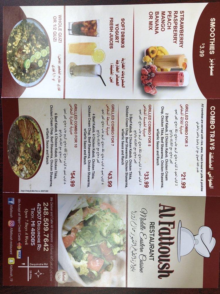 Menu at Fresh Food Restaurant, Troy