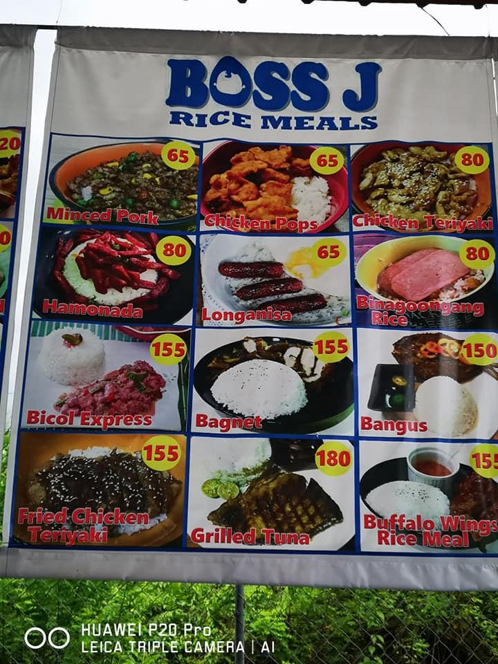 Menu at Boss J Resto restaurant, Butuan City