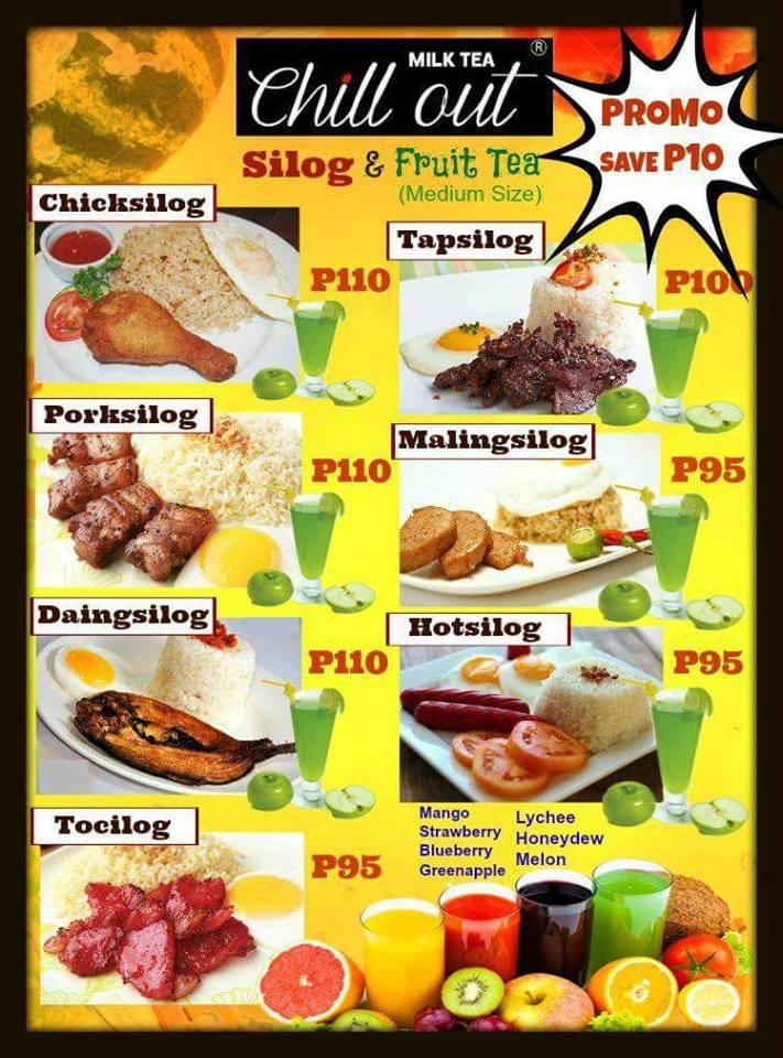 Menu at Chill Out Milk Tea House restaurant, Quezon City