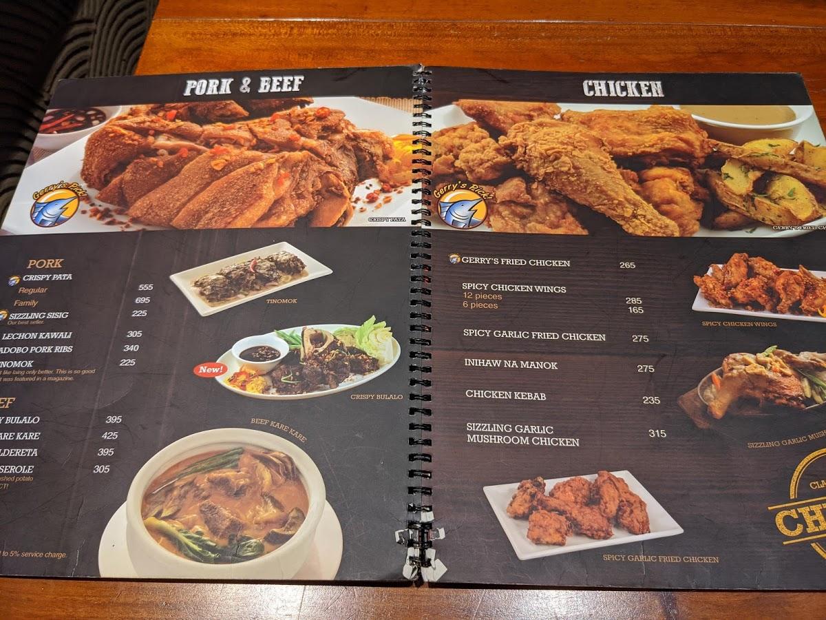 Menu at Gerry's Grill - Ayala Circuit Mall restaurant, Makati