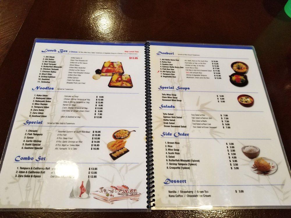 Menu at Kikuya Restaurant, Honolulu, 1315 N King St