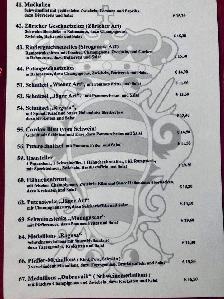 Speisekarte von Ragusa restaurant, Krefeld