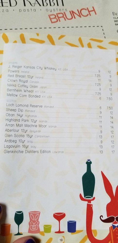 Menu at Red Rabbit Minneapolis pub & bar, Minneapolis