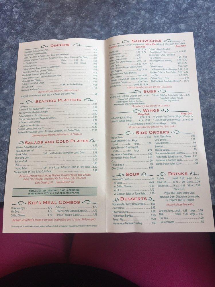 Menu at Regent Park Cafe, Fort Mill, US-21