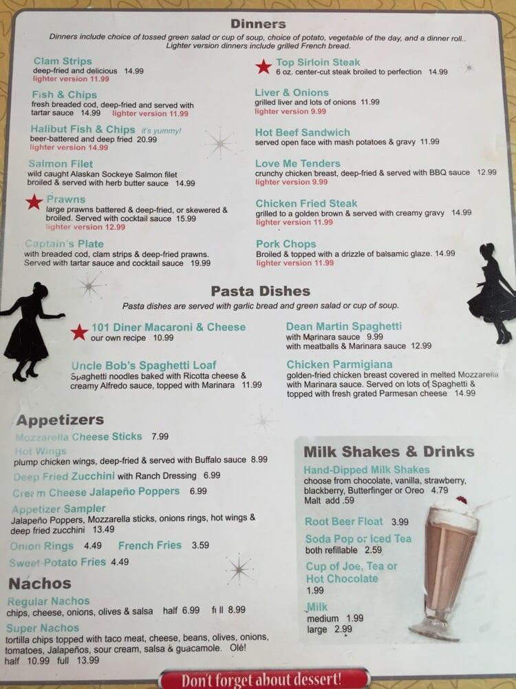 Menu at Hi-Way 101 Diner restaurant, Sequim, 392 W Washington St