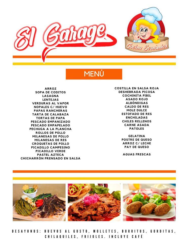 Menu at Cocina Economica "EL Garage" restaurant, Durango
