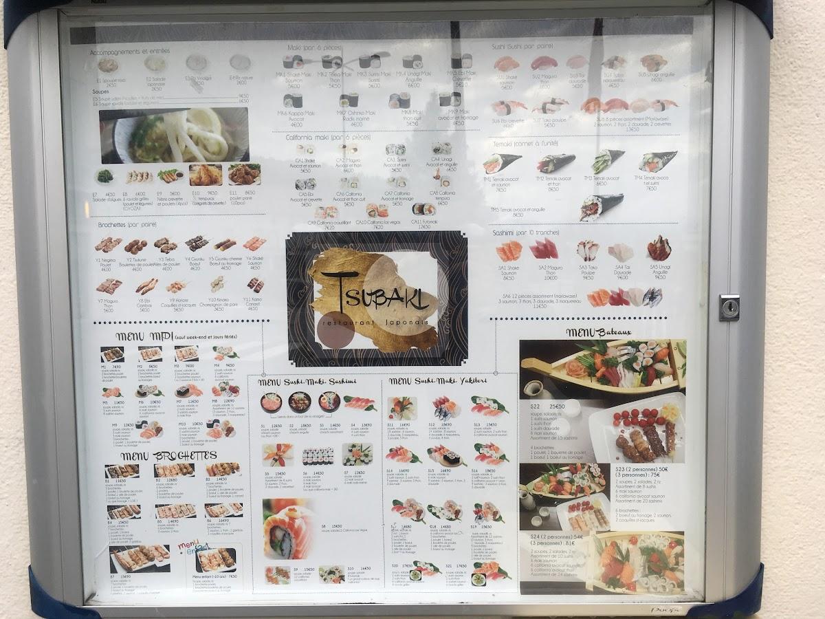 Menu at Le Tsubaki restaurant, Remiremont