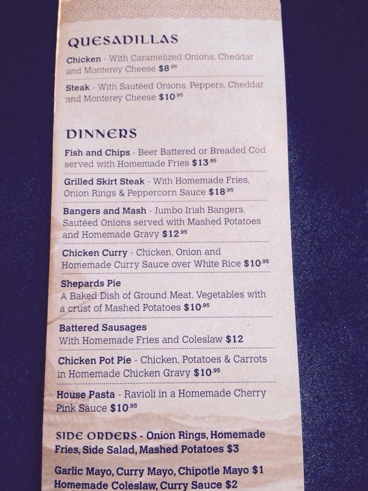 Menu at The Live Oak pub & bar, New York City, Fresh Pond Rd