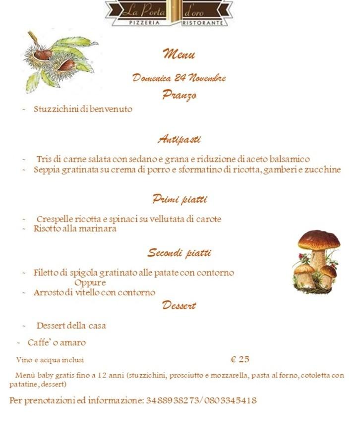 Menu da La Porta d’oro ristorante, Molfetta