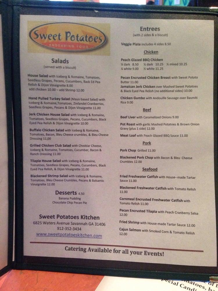 Menu at Sweet Potatoes Kitchen restaurant, Savannah