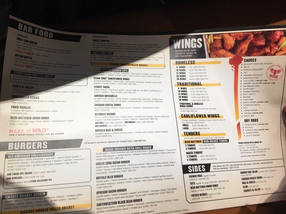 Menu at Buffalo Wild Wings pub & bar, Clinton