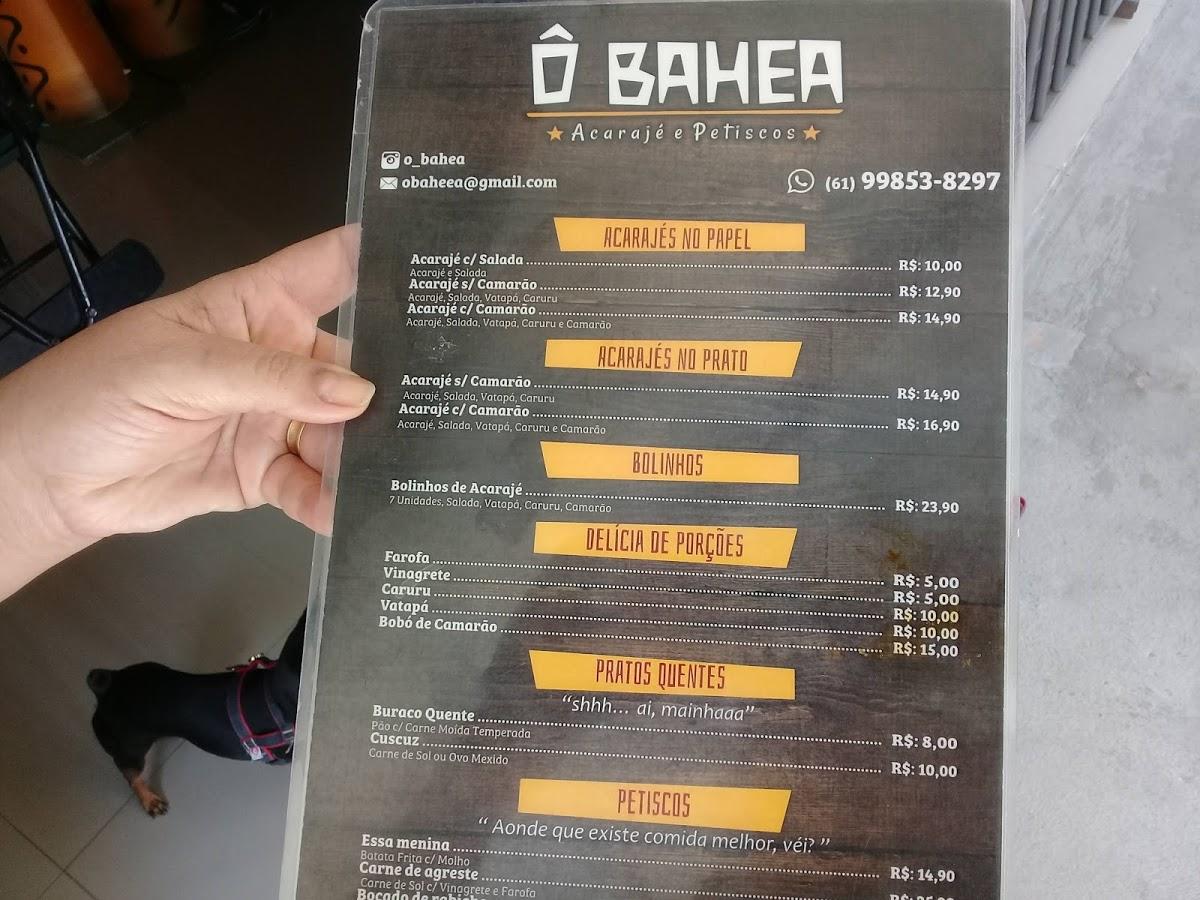 Menu at BAHEA restaurant, Brasília