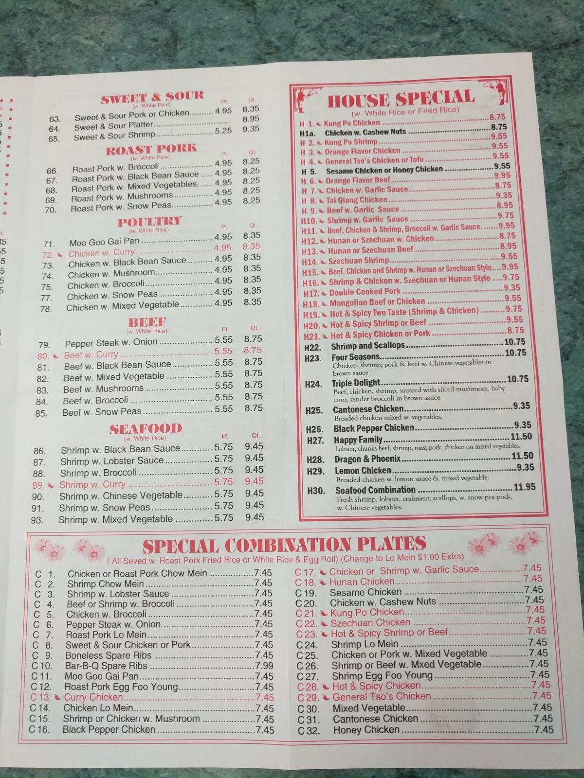 Menu at China City restaurant, Goldsboro, 559 E New Hope Rd