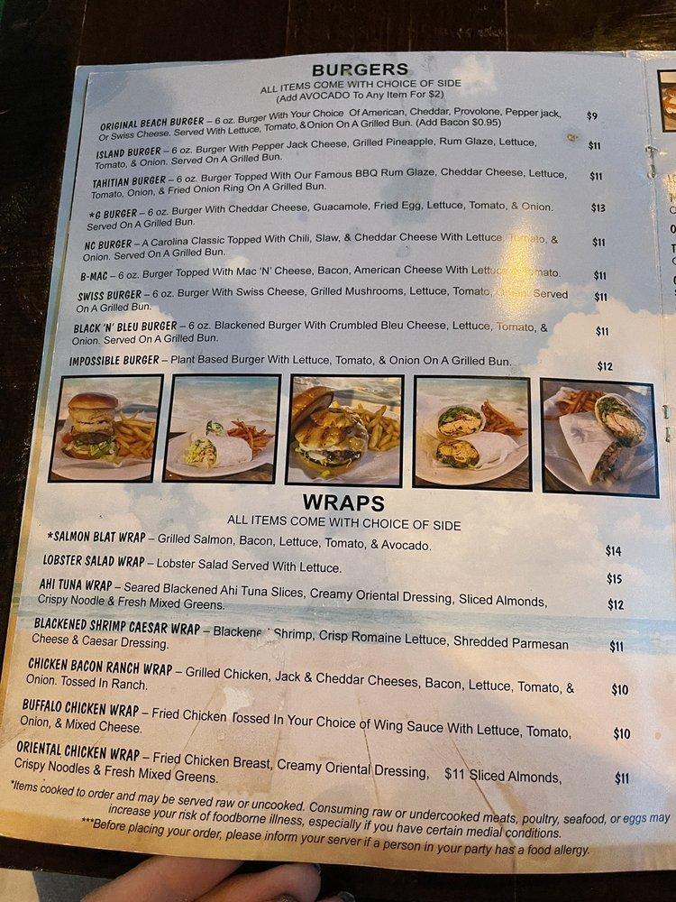 Menu at Toucan's Lakefront pub & bar, Mooresville