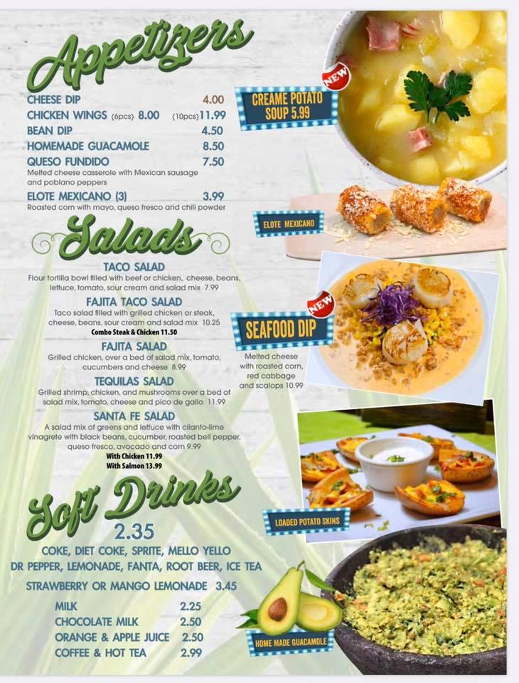 Menu at Don Julio Cocina Mexicana restaurant, Asheboro
