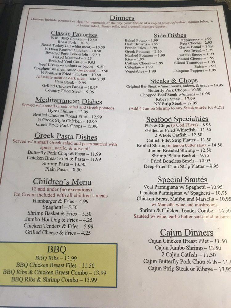 Menu at USA Restaurant, Monticello