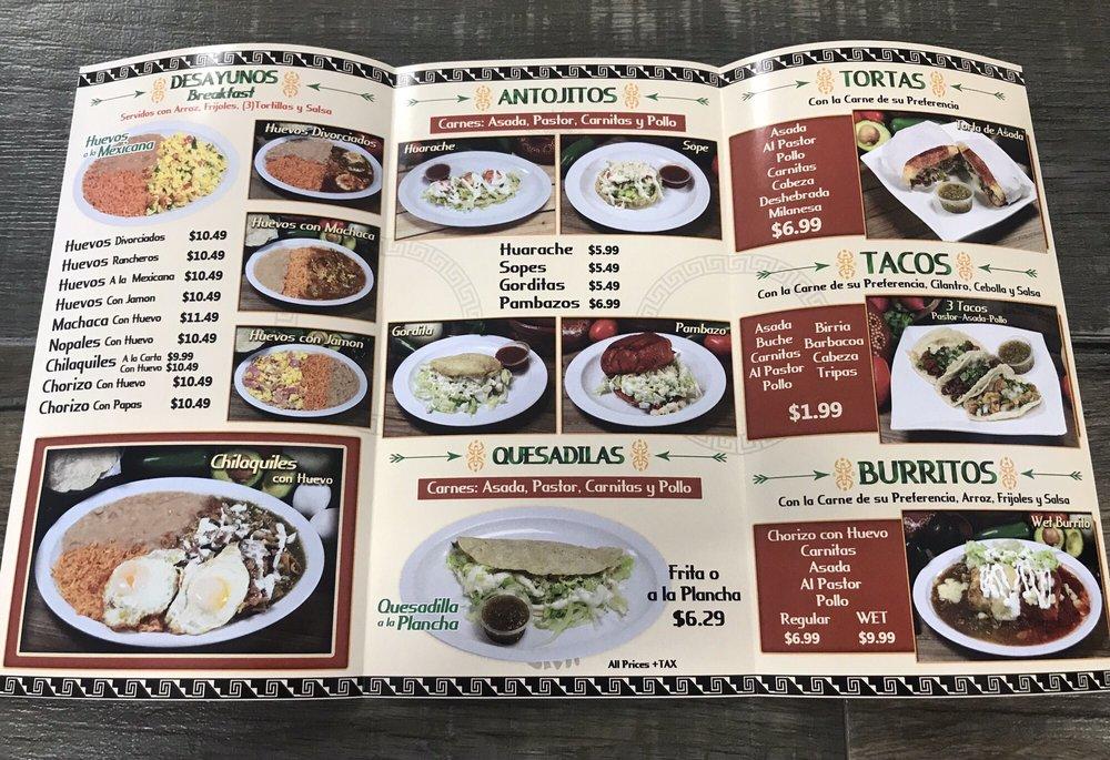 Menu at Restaurante El Dorado, Carson