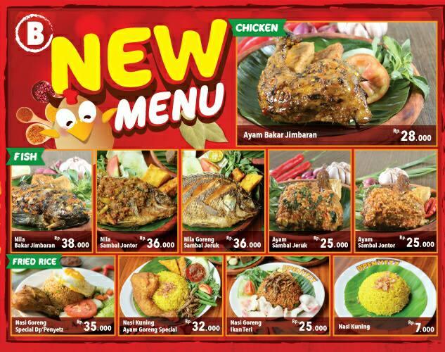 Carta del restaurante D'Penyetz & D'Cendol, Balikpapan