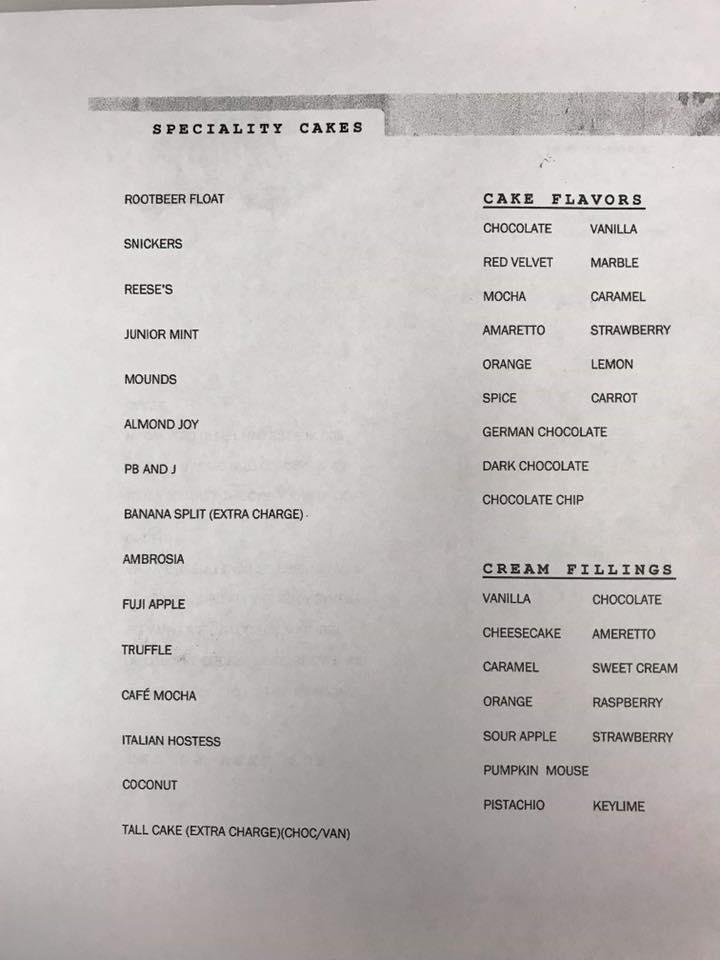 Menu at DE Mara's Italian Restaurant, Sumter