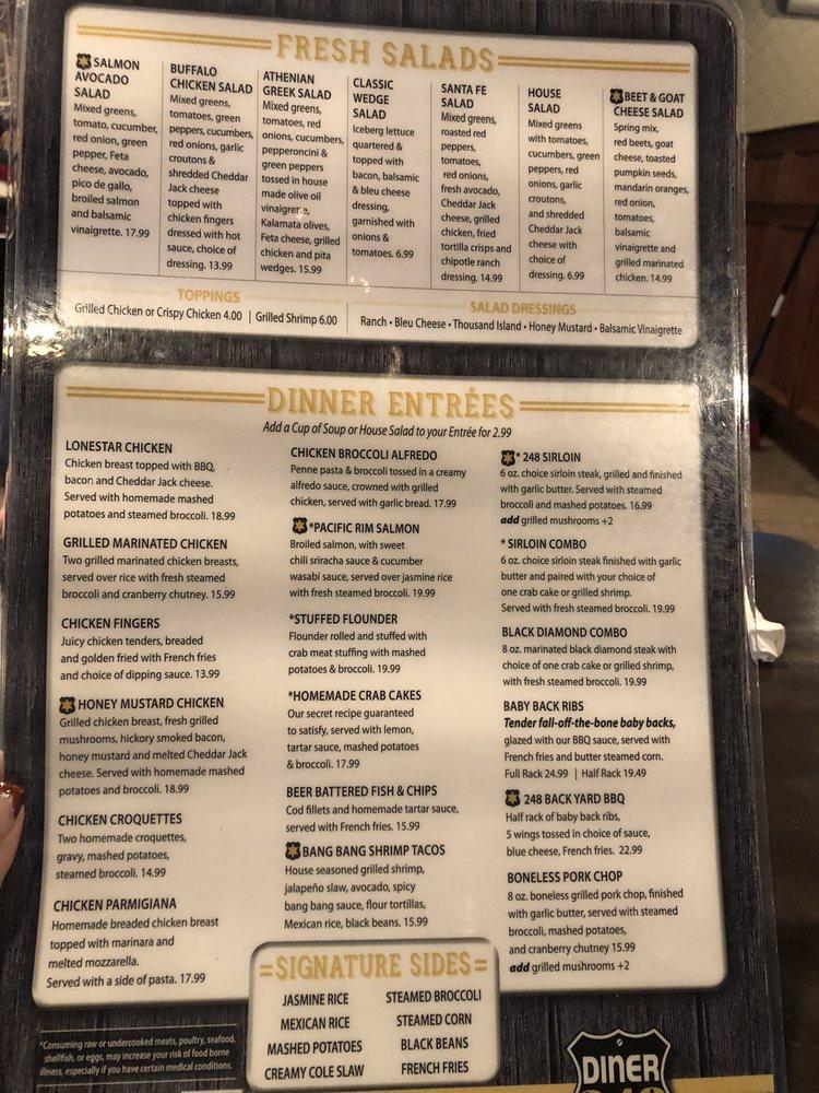 Menu at Diner 248 desserts, Easton