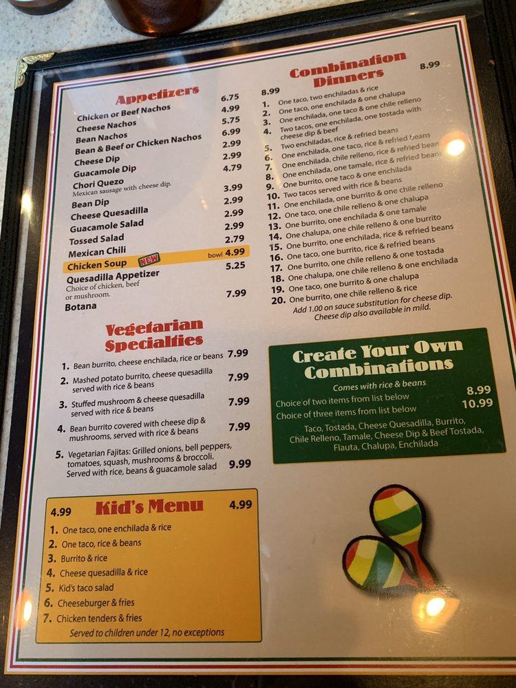 Menu at El Patio Mexican Restaurant, Waterford Township