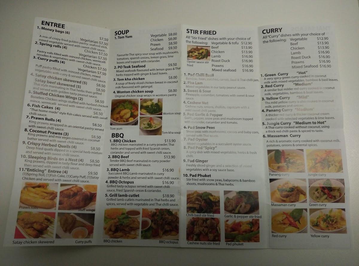 Menu at Enthaicement Thai Restaurant, Liverpool