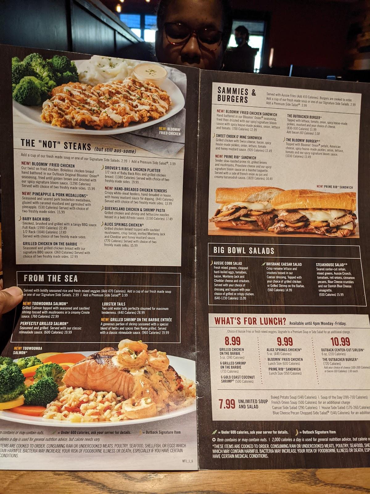 Menu at Outback Steakhouse, Parma, Ridge Rd