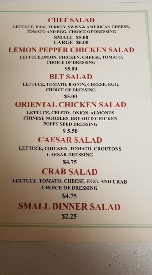 Menu at Cottage Cafe, Fort Madison, Avenue O