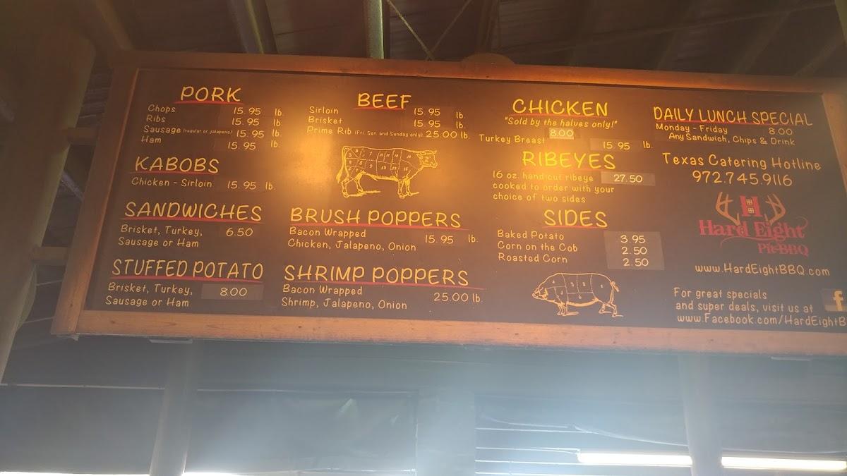 Menu at Hard Eight BBQ, Coppell