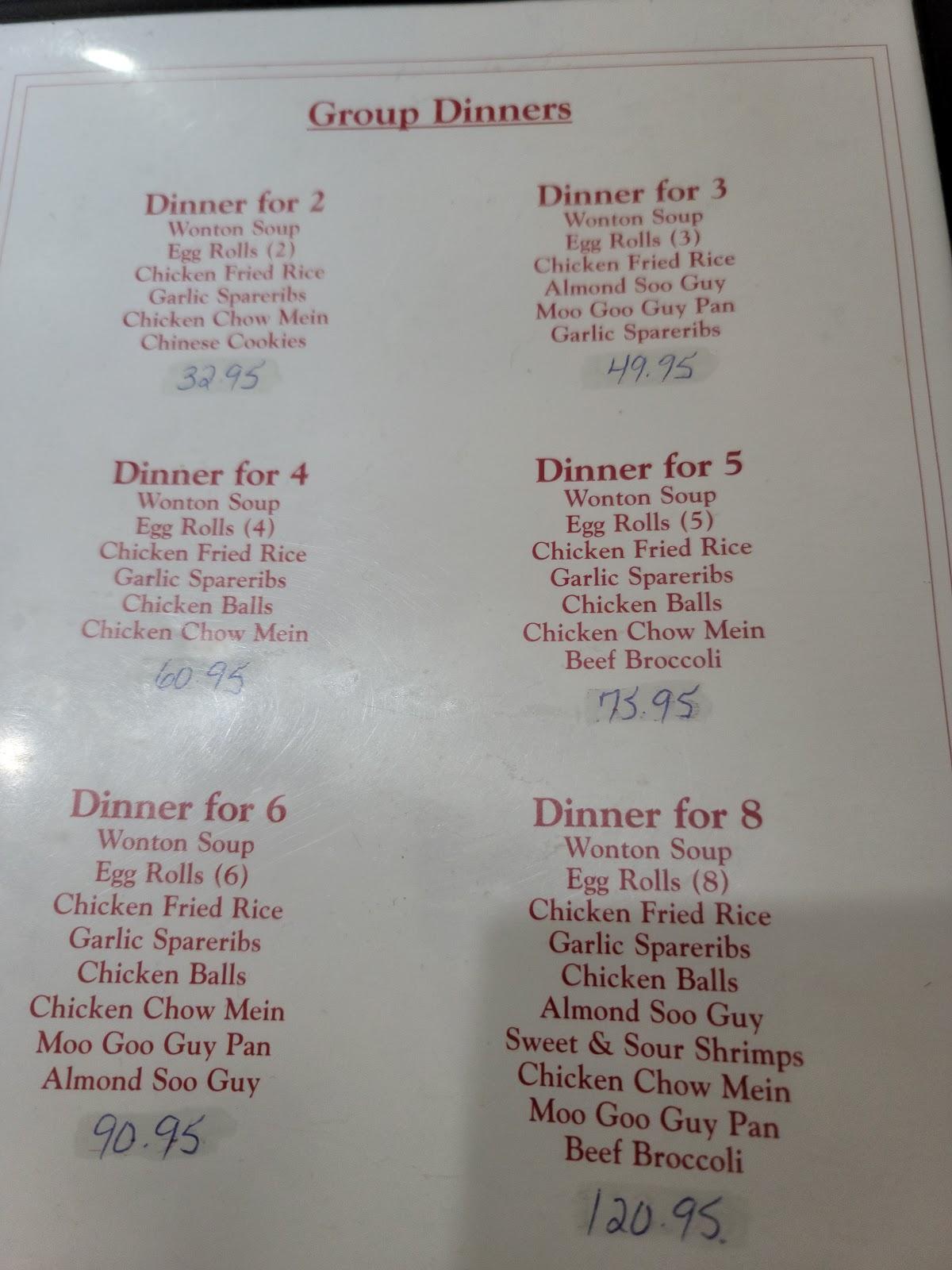 Menu at Kim restaurant, Perth-Andover