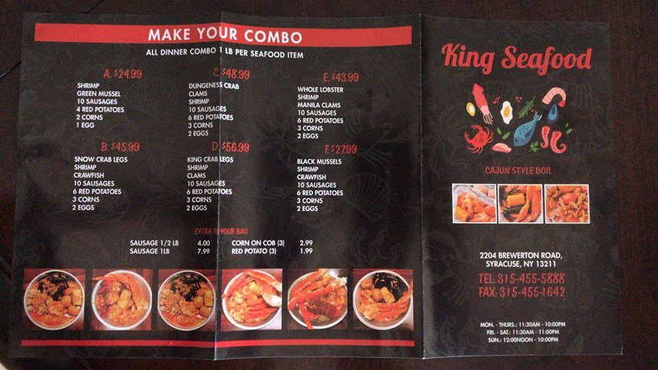 Menu at King Seafood Restaurant, Mattydale