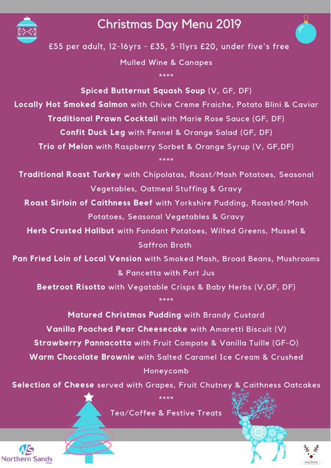 Menu at Northern Sands Hotel pub & bar, Dunnet