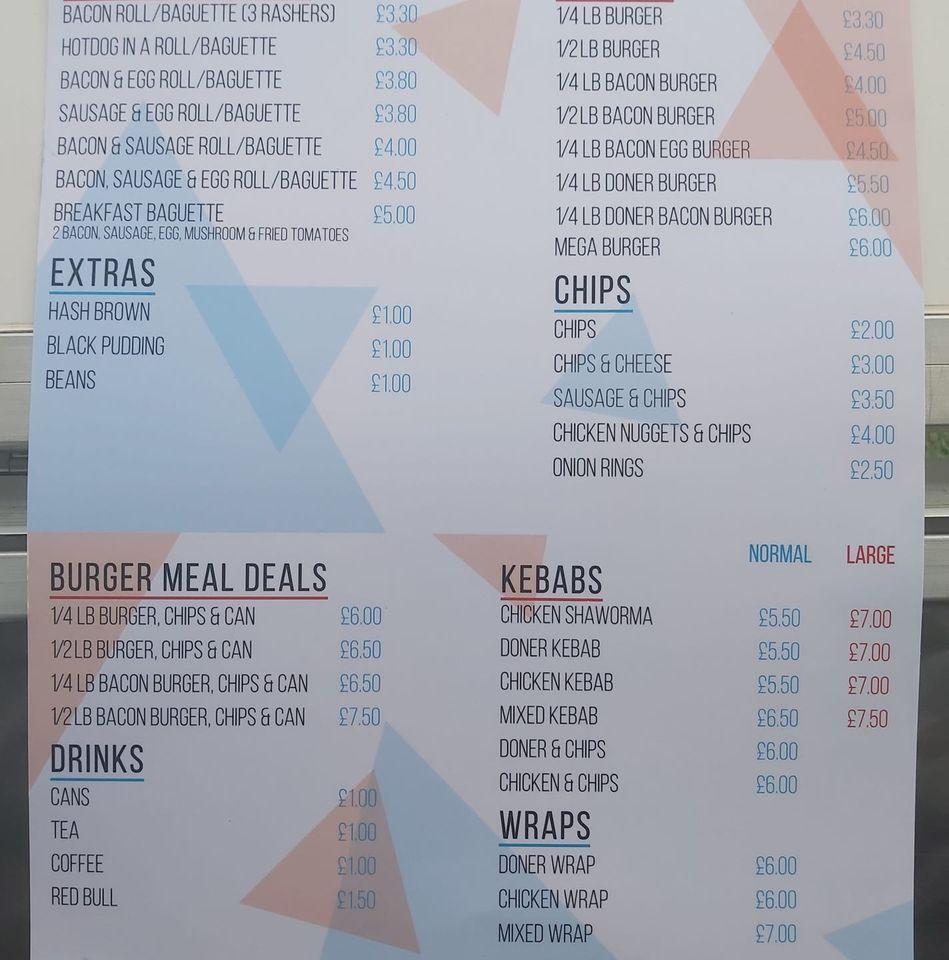 Menu at KAZ'S KITCHEN restaurant, Milton Keynes