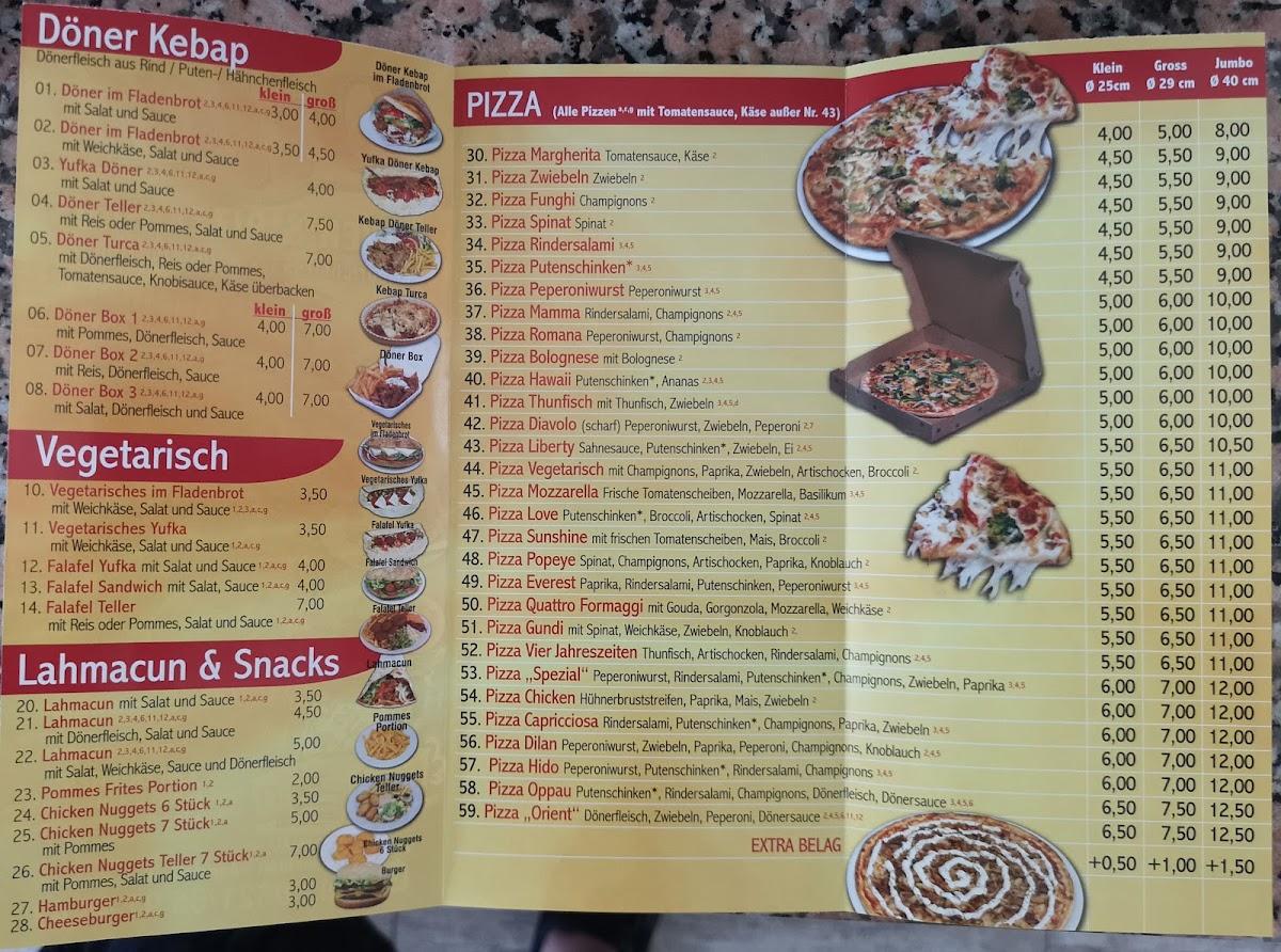 Speisekarte von Dilan Döner Pizza Haus Ludwigshafen-oppau, Ludwigshafen ...