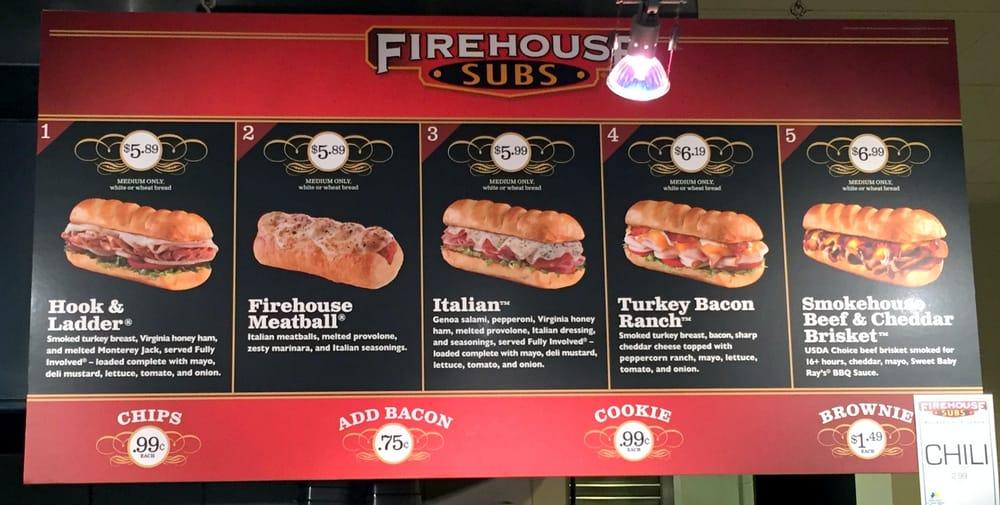 Menu at Firehouse Subs fast food, Overland Park, College Blvd