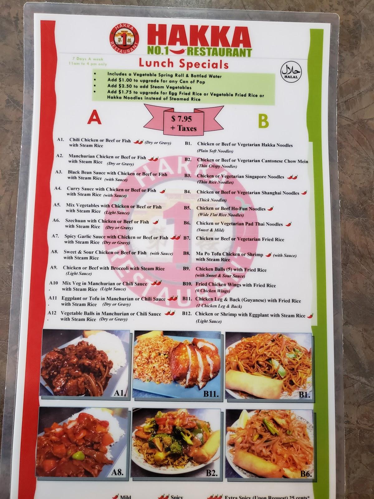 Menu at Hakka No. 1 Cuisine restaurant, Toronto, Keele St