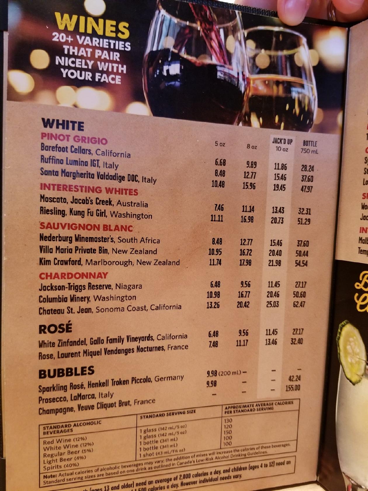 Menu at Jack's Ancaster pub & bar, Hamilton