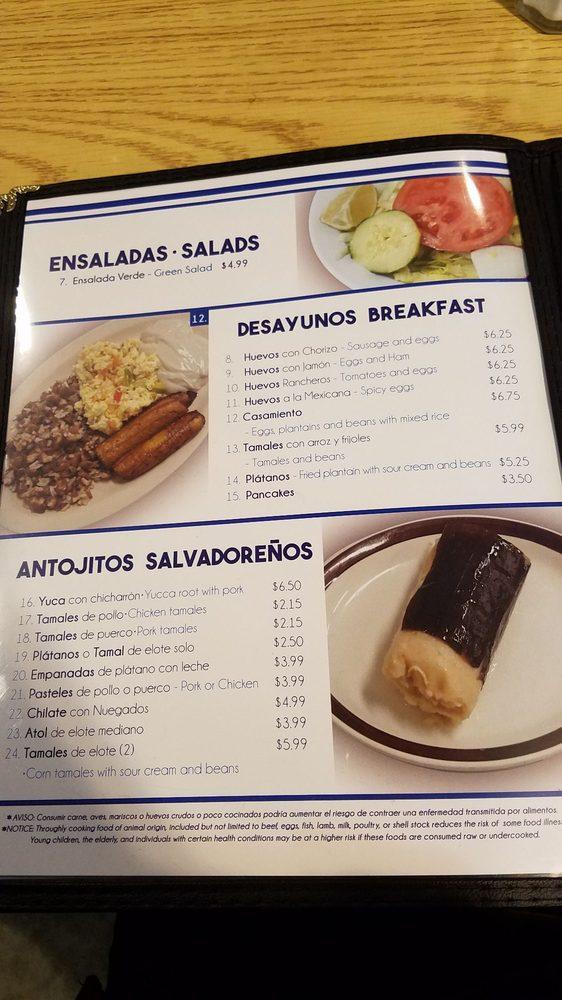 Menu at Las Pupusas Restaurant, Las Vegas, W Cheyenne Ave