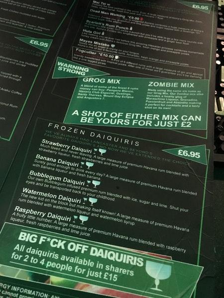 Menu at Mint pub & bar, Lancaster