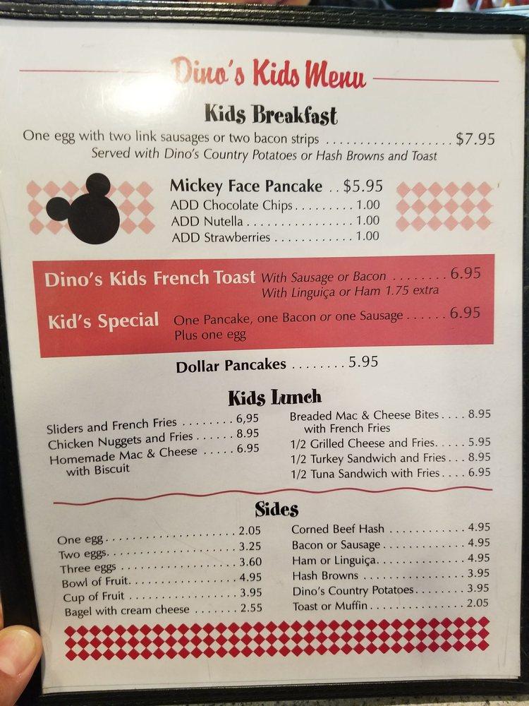 Menu at Dino's Family Restaurant, Fremont
