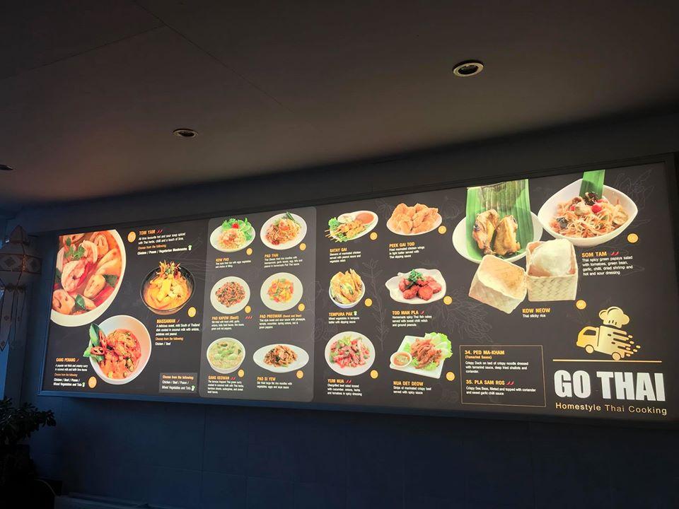 Menu at Go Thai restaurant, Stockport
