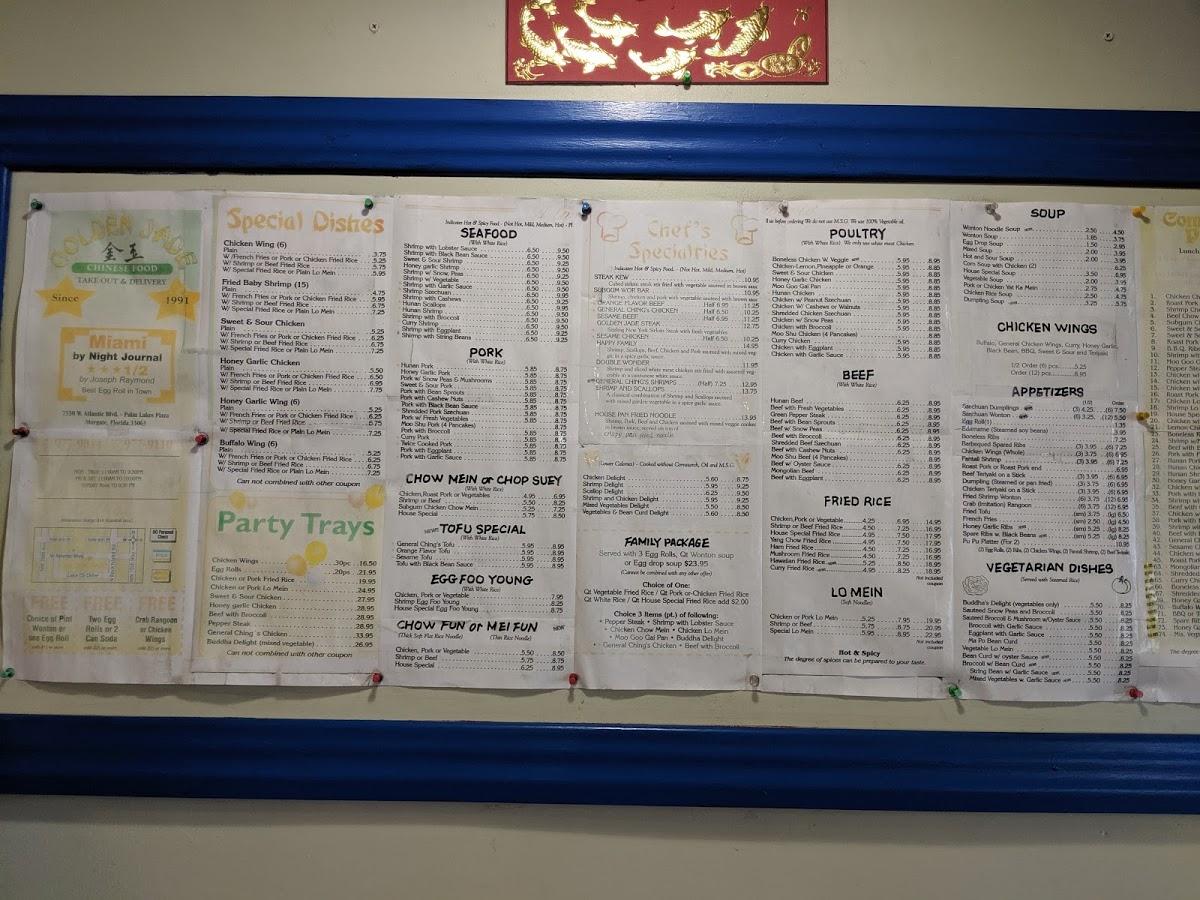 Menu at Golden Jade Chinese Restaurant, Margate, W Atlantic Blvd