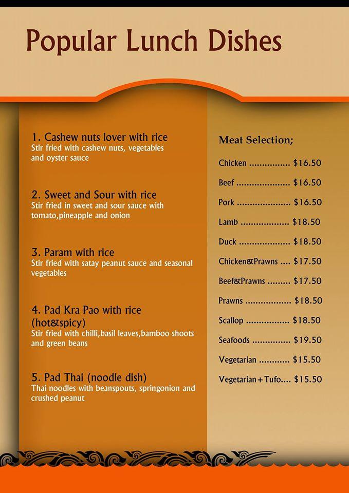 Menu at Golden Silk Thai Hobsonville Branch restaurant, Auckland, 124 ...
